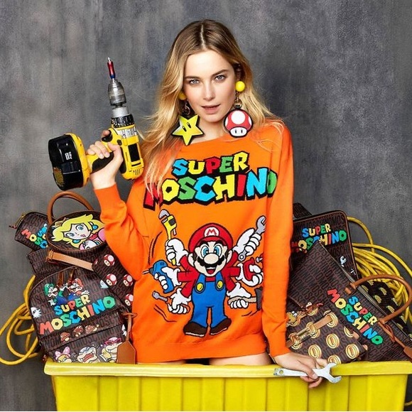 Moschino | Bags | Moschino Super Mario Bros Yoshi Wallet Chain ...